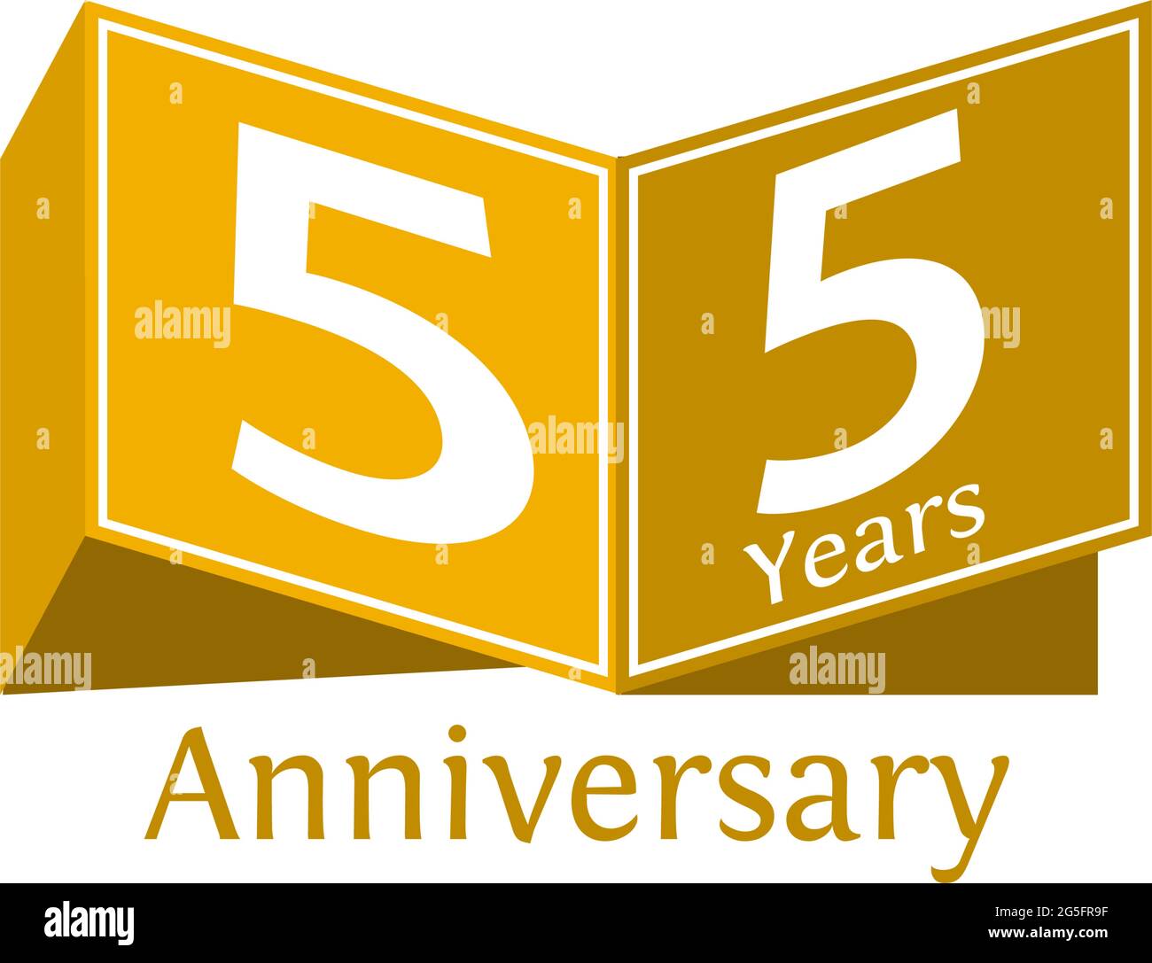 55 years anniversary paper isolated. anniversary template design for ...