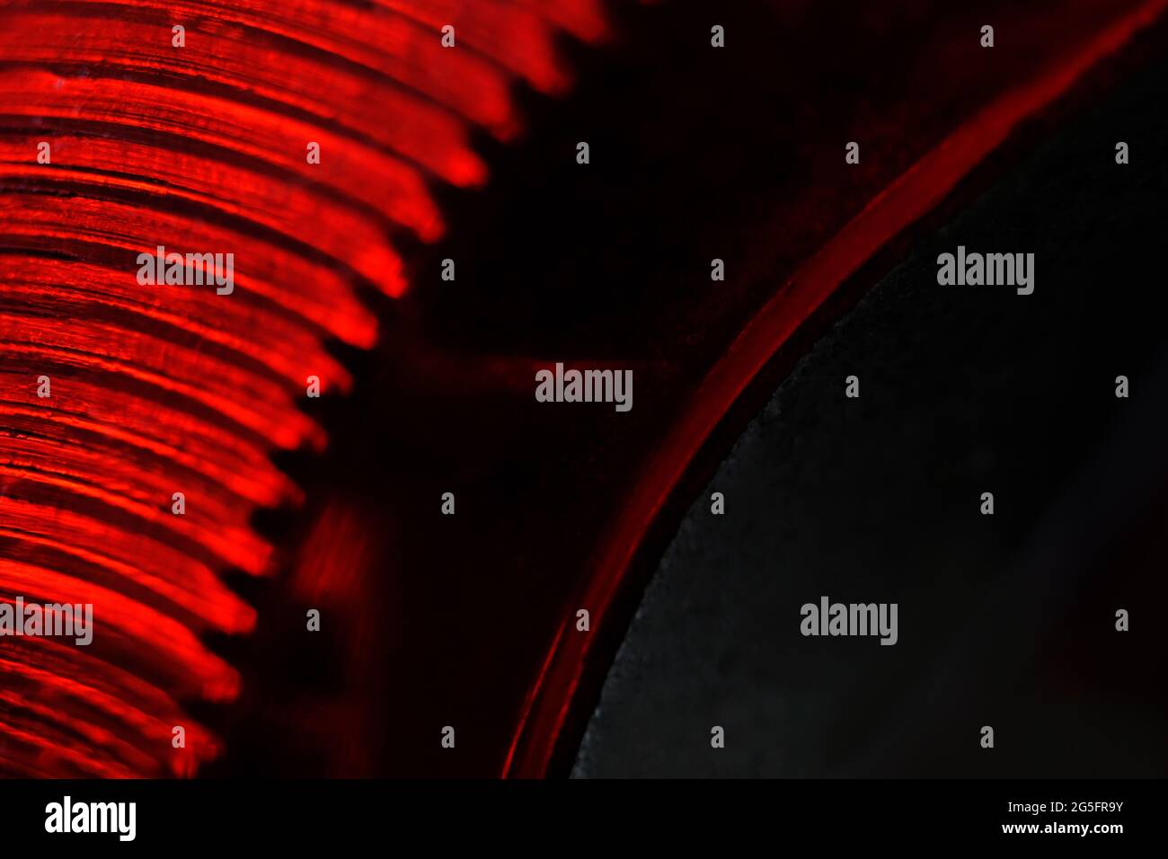 Abstract macro photography. Red round line glass lamp texture Stock ...