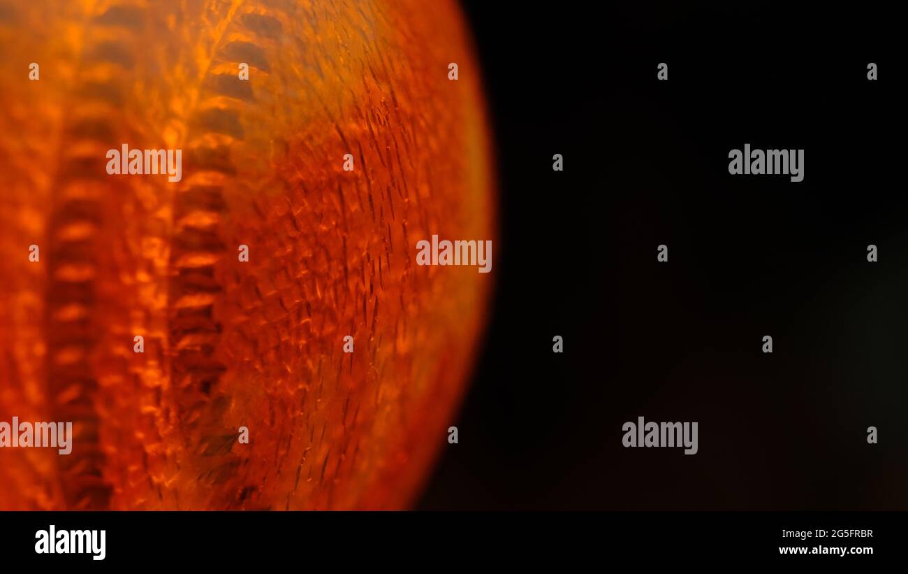 Closeup macro photography of orange glass lamp texture. Illuminated ...