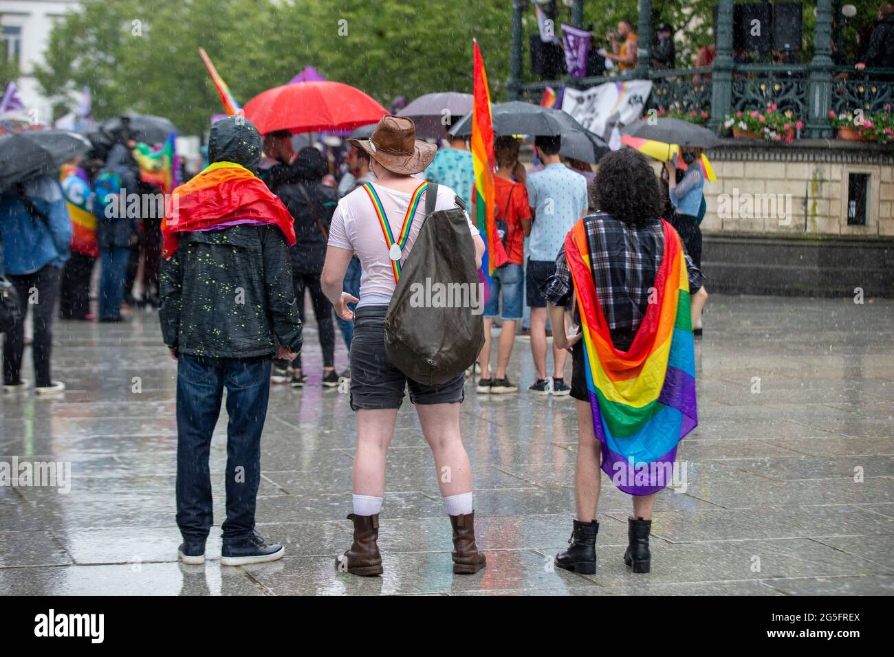 Illustration picture shows the action 'Pride (is a) Protest' against ...
