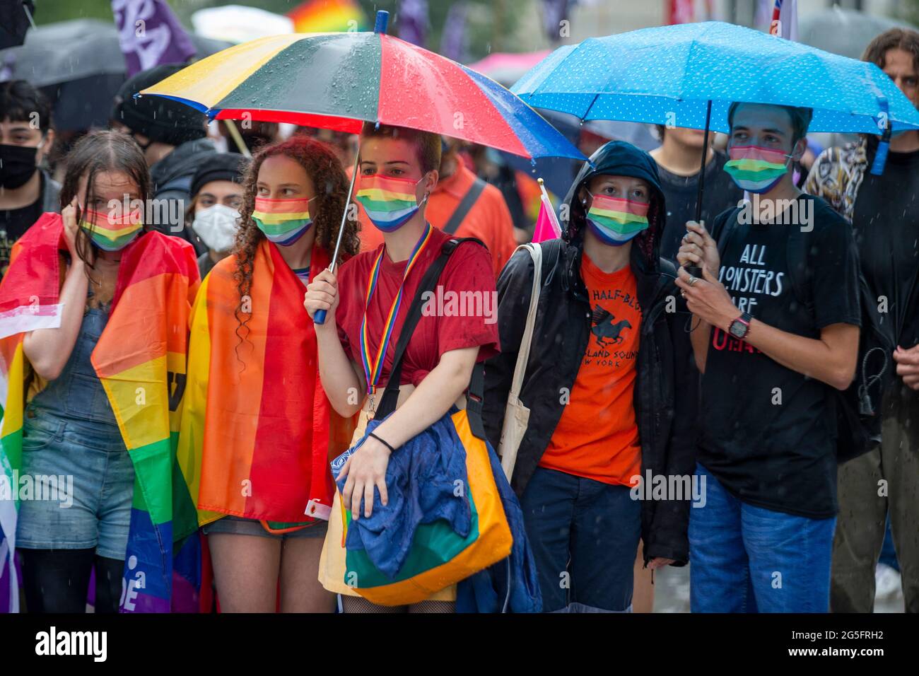 Illustration picture shows the action 'Pride (is a) Protest' against ...