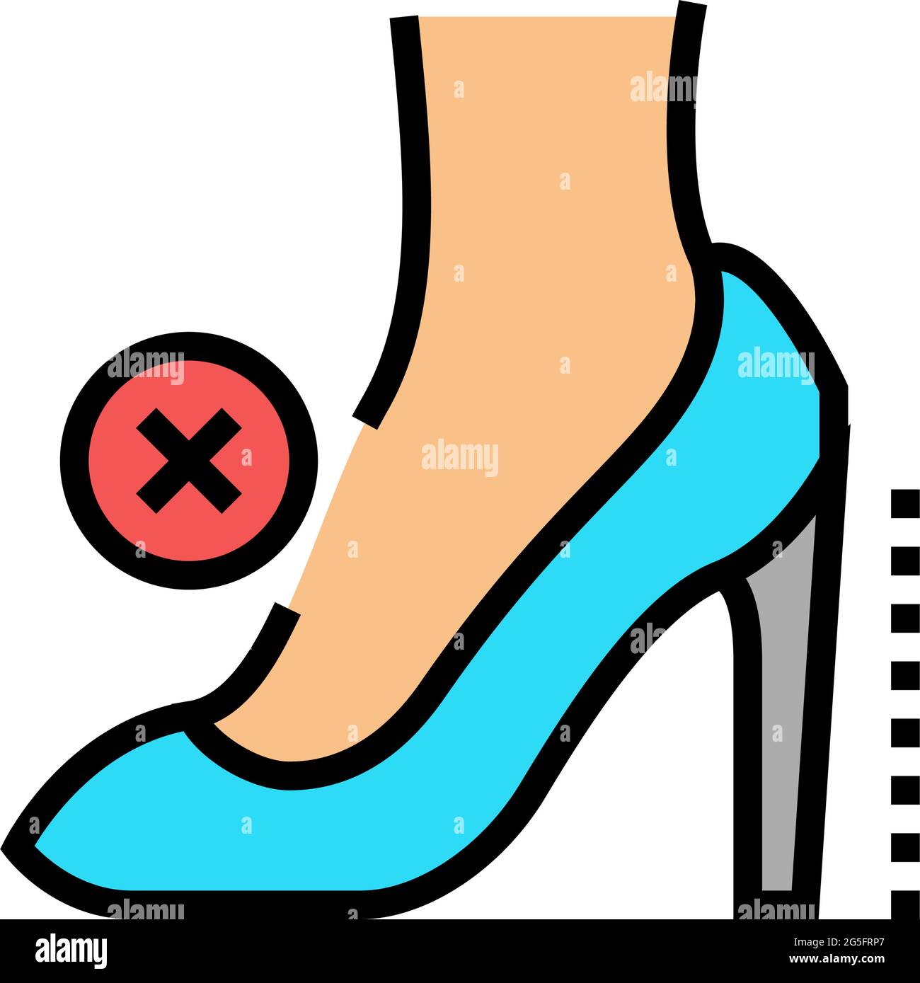 high heel woman shoe feet color icon vector illustration Stock Vector ...