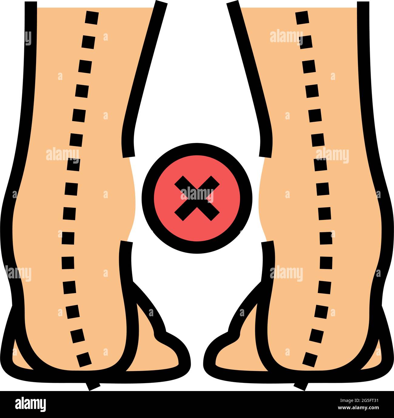 outward curvature of legs color icon vector illustration Stock Vector ...