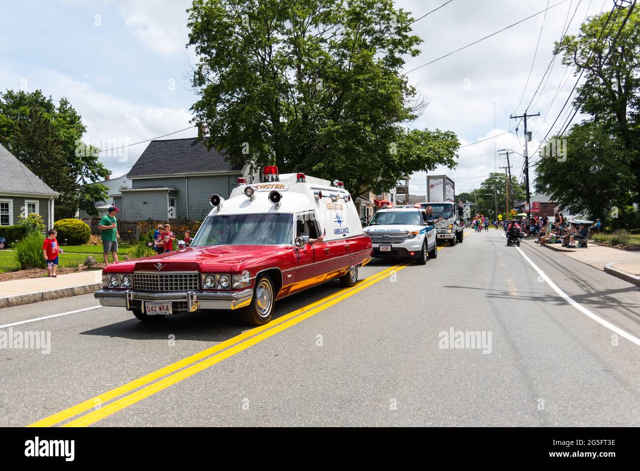 Vintage ambulance in the 2021 Braintree 4th of July Parade Stock Photo ...
