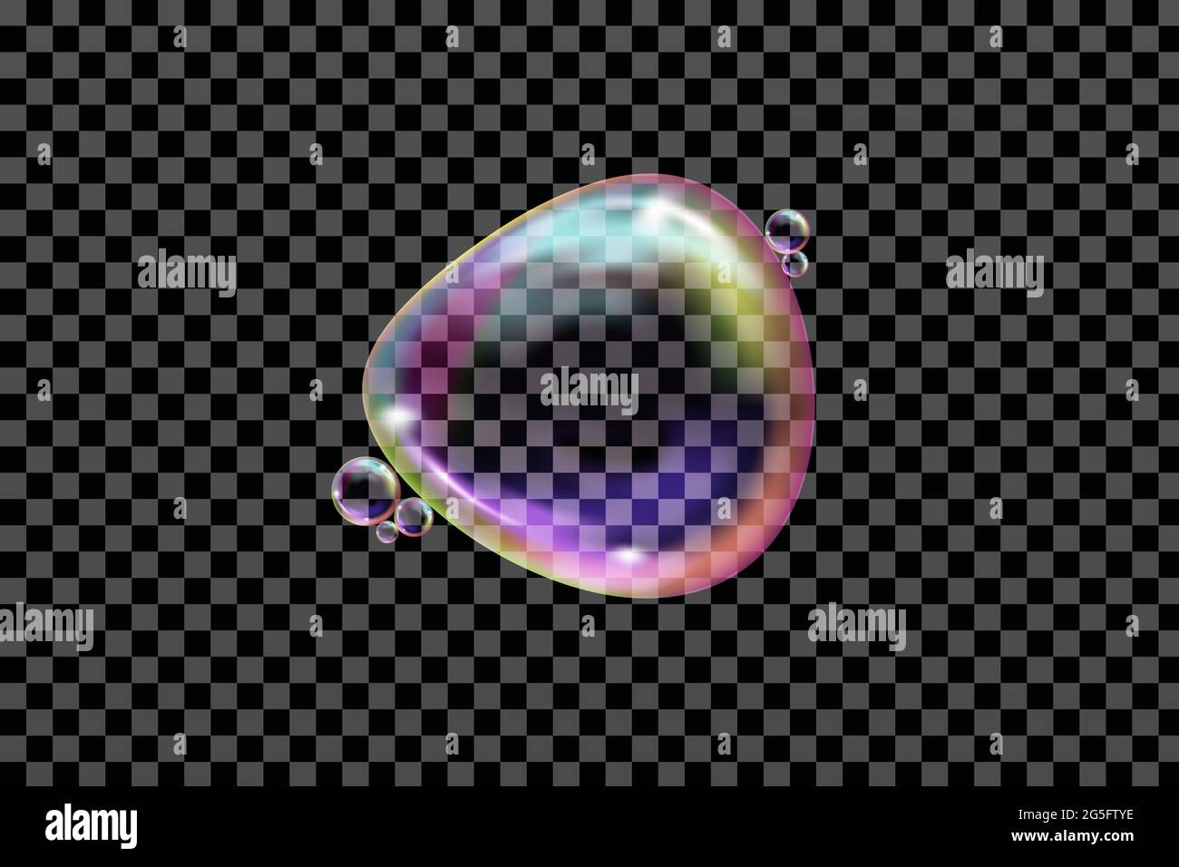 Realistic colored balls. Vector texture.Flying transparent soap bubbles ...