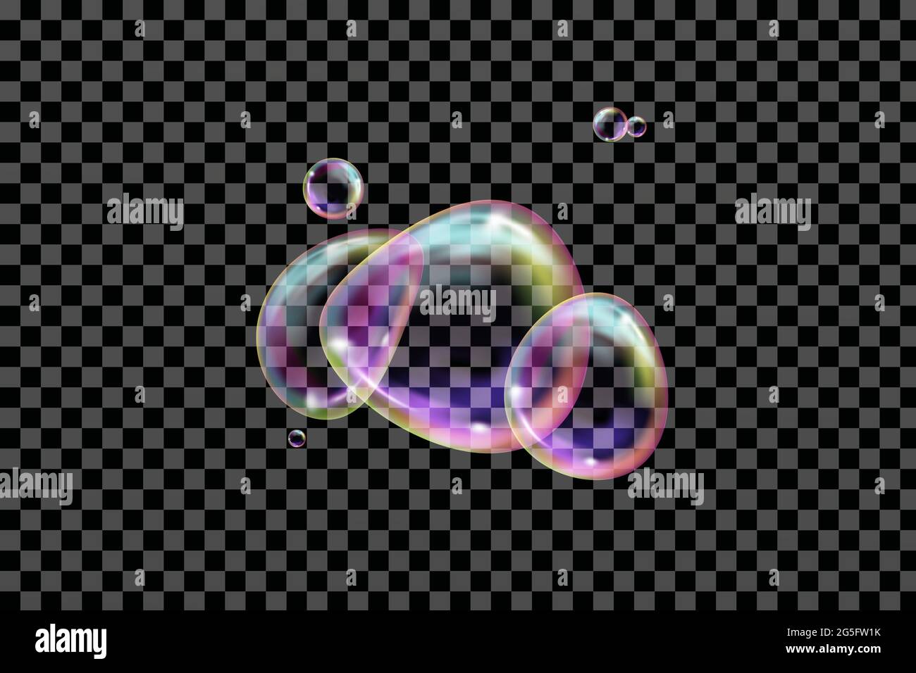 Realistic colored balls. Vector texture.Flying transparent soap bubbles ...