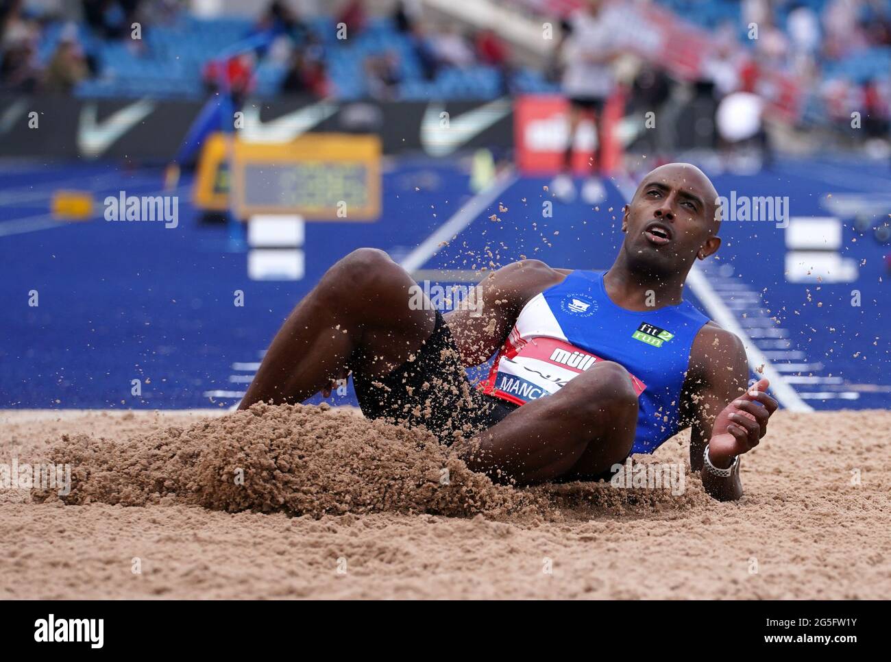 Great Britain's Nathan Douglas in the men's triple jump during day ...
