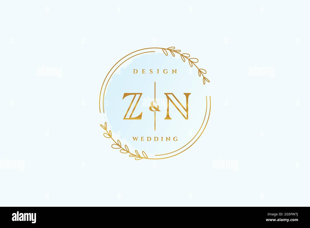 ZN beauty monogram and elegant logo design handwriting logo of initial signature, wedding ...