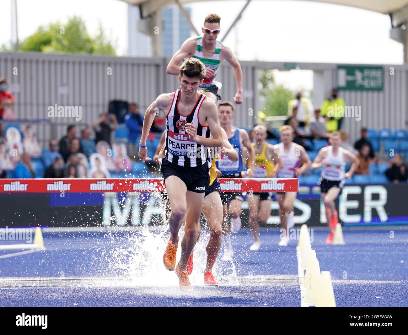 Great Britain's Mark Pearce winning the men's 300m steeplechase during ...