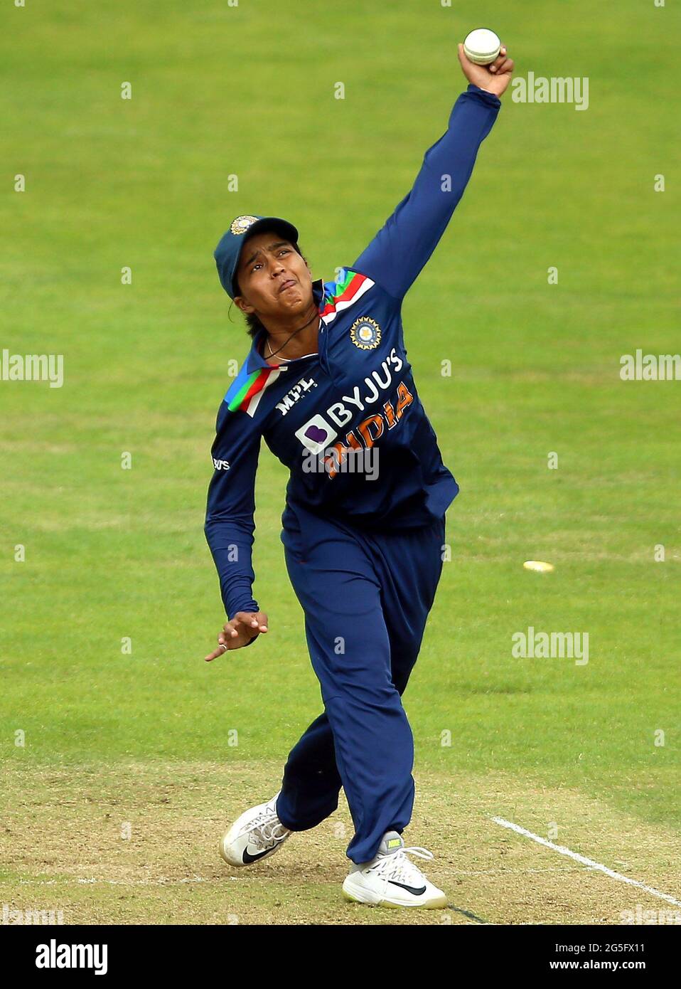 India's Ekta Bisht in action during the Women's One-Day International match at the Bristol ...