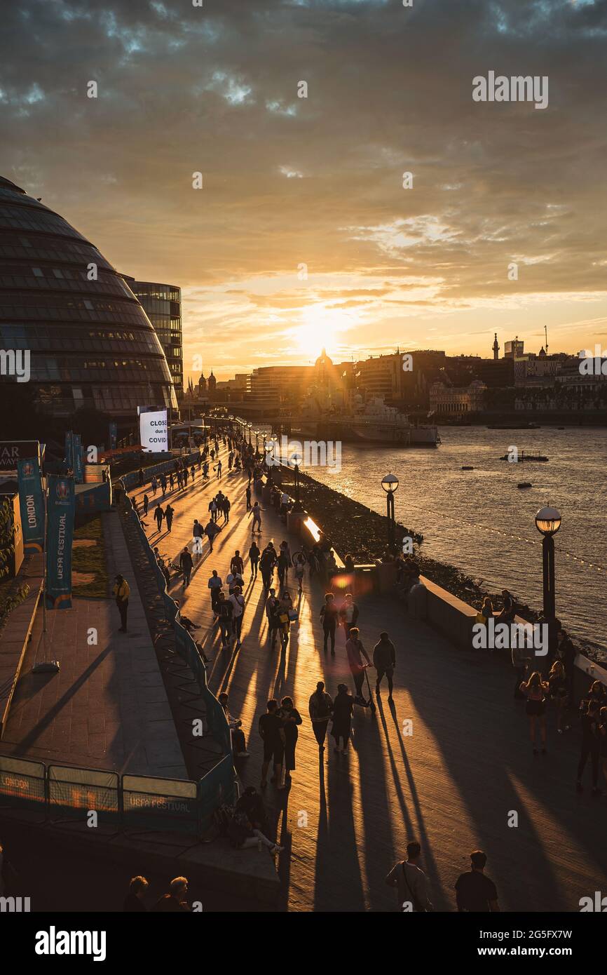 Thames River Embankment, London | UK - 2021.06.26: The view of the ...