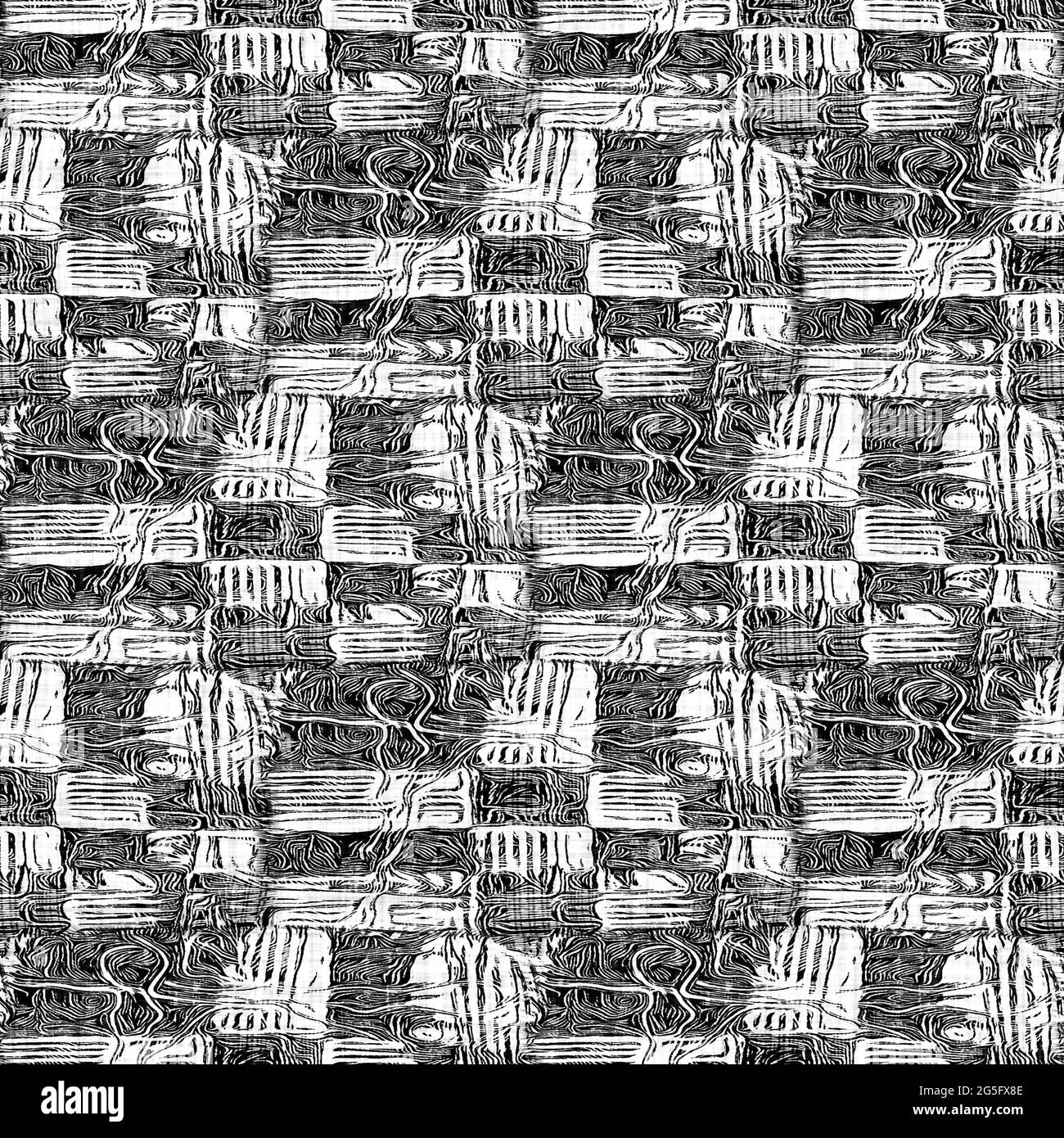 Seamless black white woven cloth geometric linen texture. Two tone ...
