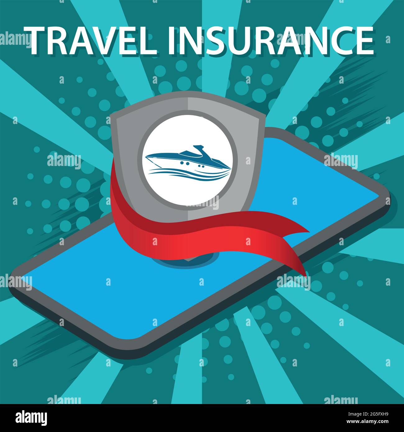 Boats Insurance on the flat background. Flat vector illustration Stock ...