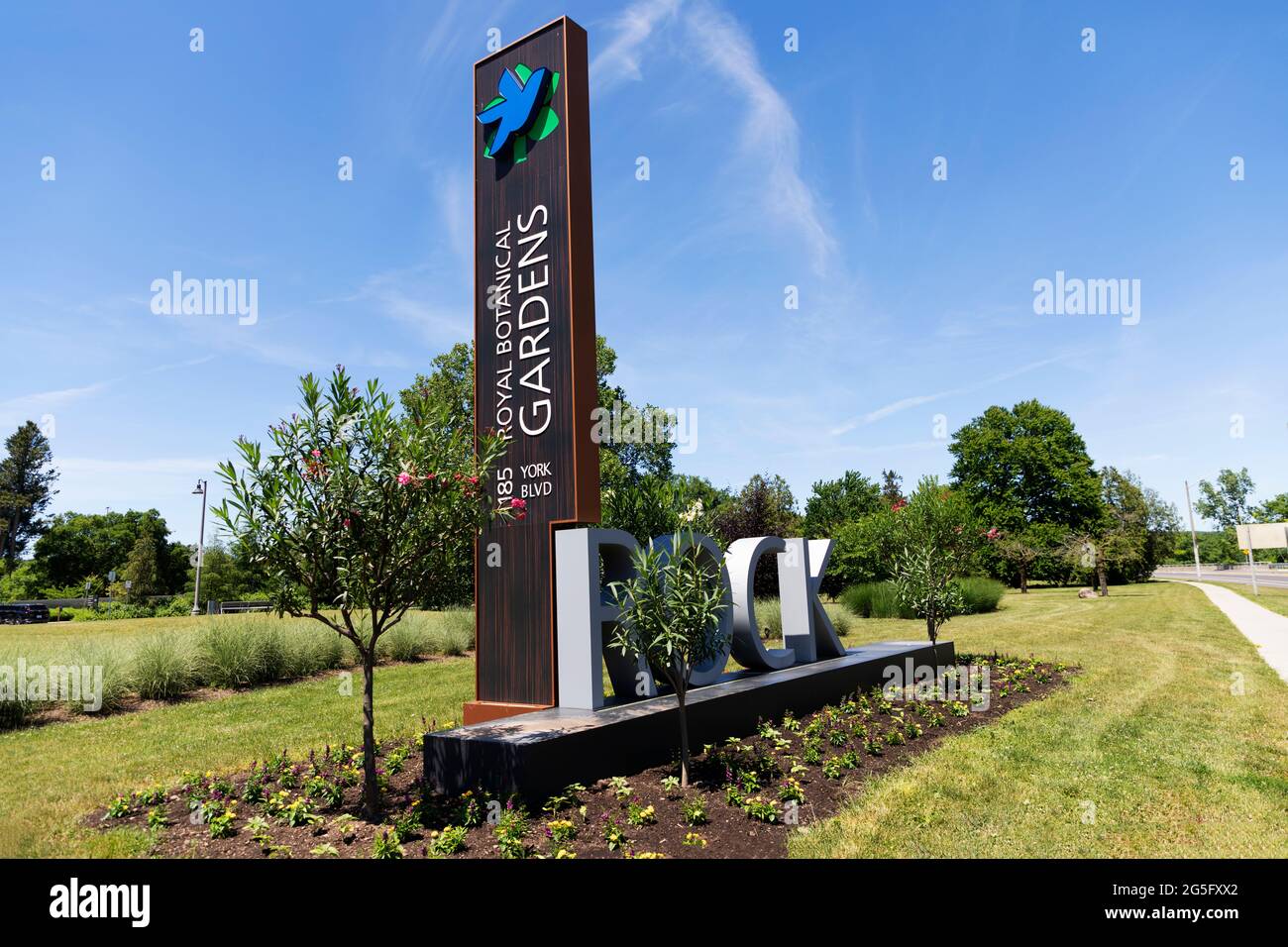 Entrance to the Rock Gardens of the Royal Botanical Gardens in spring ...
