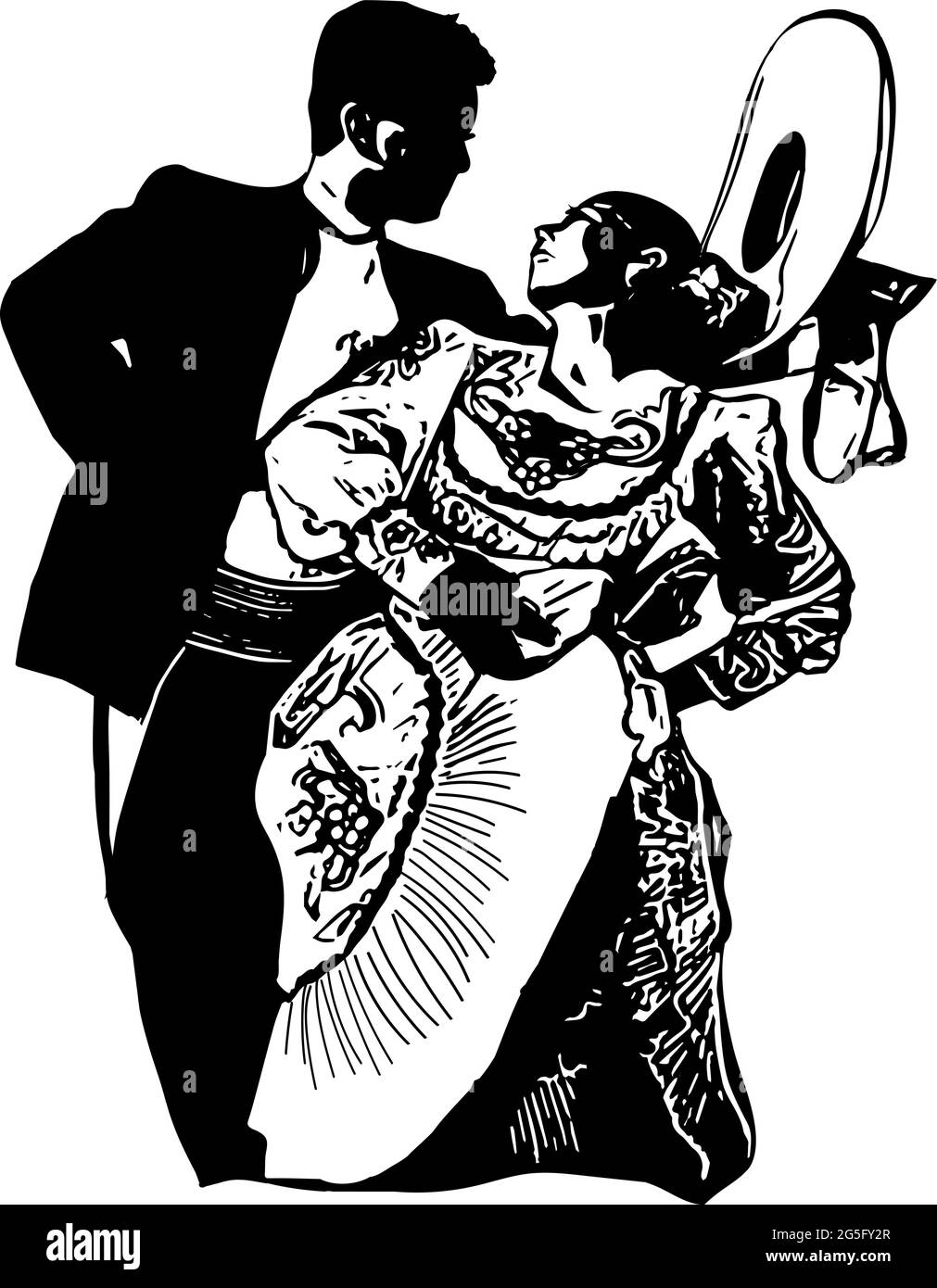 Illustration of Couple dancing. Vector Illustration Stock Vector Image ...