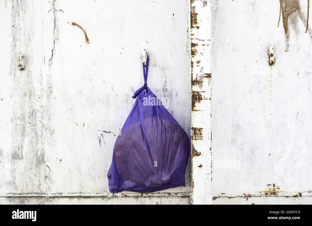 Garbage bag in container, recycling and dirt, cleaning Stock Photo - Alamy