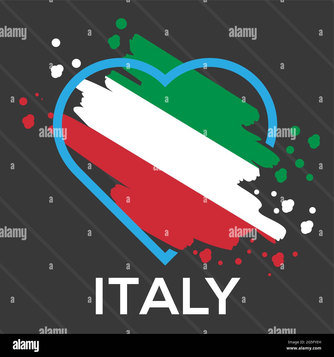 Italy flag Heart stock vector. Vector illustration on gray background ...