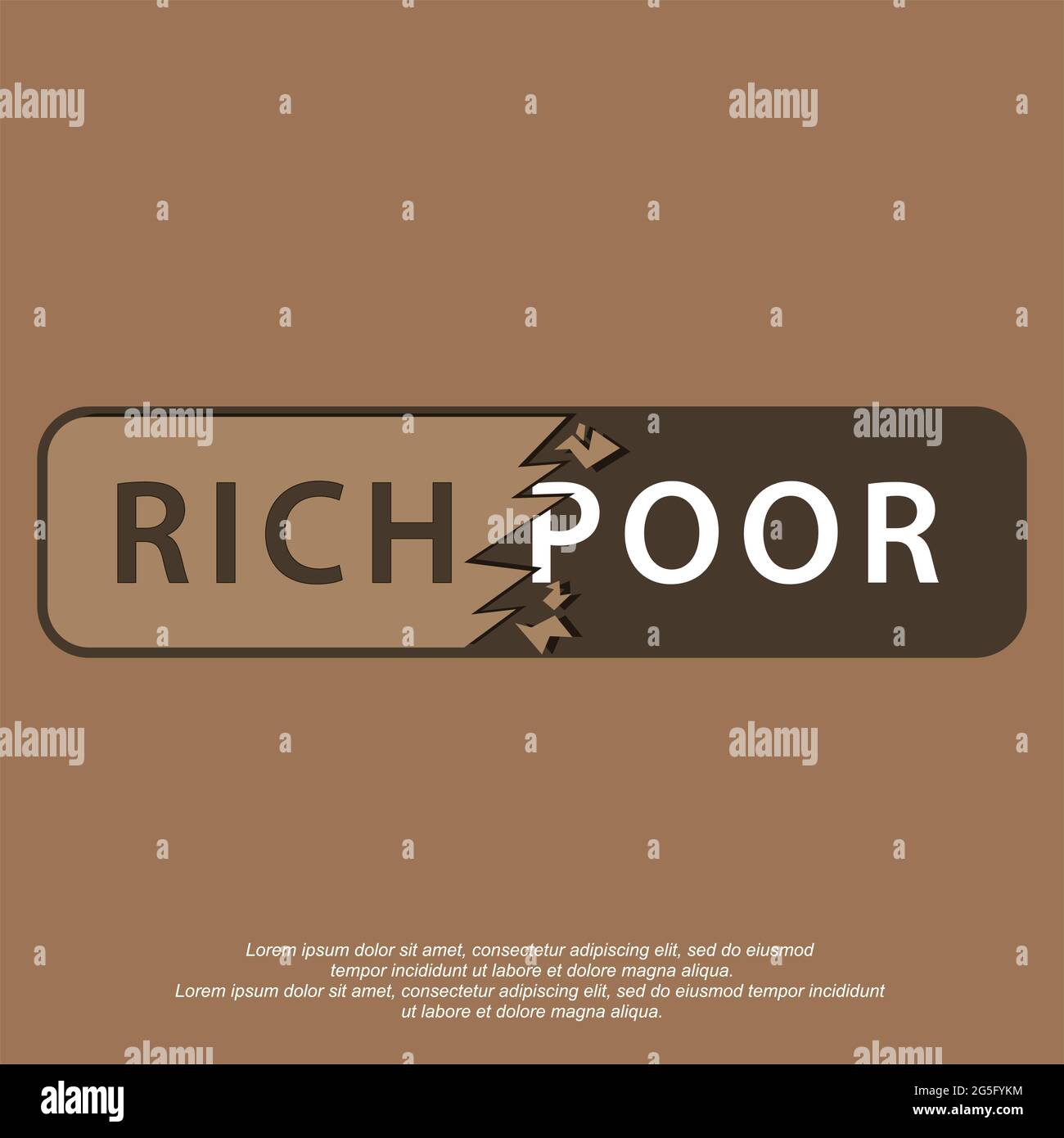 Rich but poor on the brown background Stock Vector Image & Art - Alamy