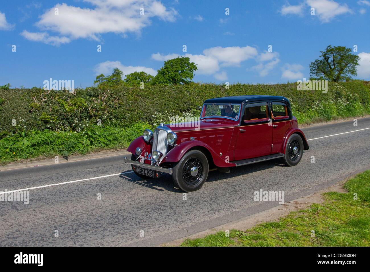 1935 30s thirties Rover maroon sedan 1577cc petrol 4dr saloon en-route ...