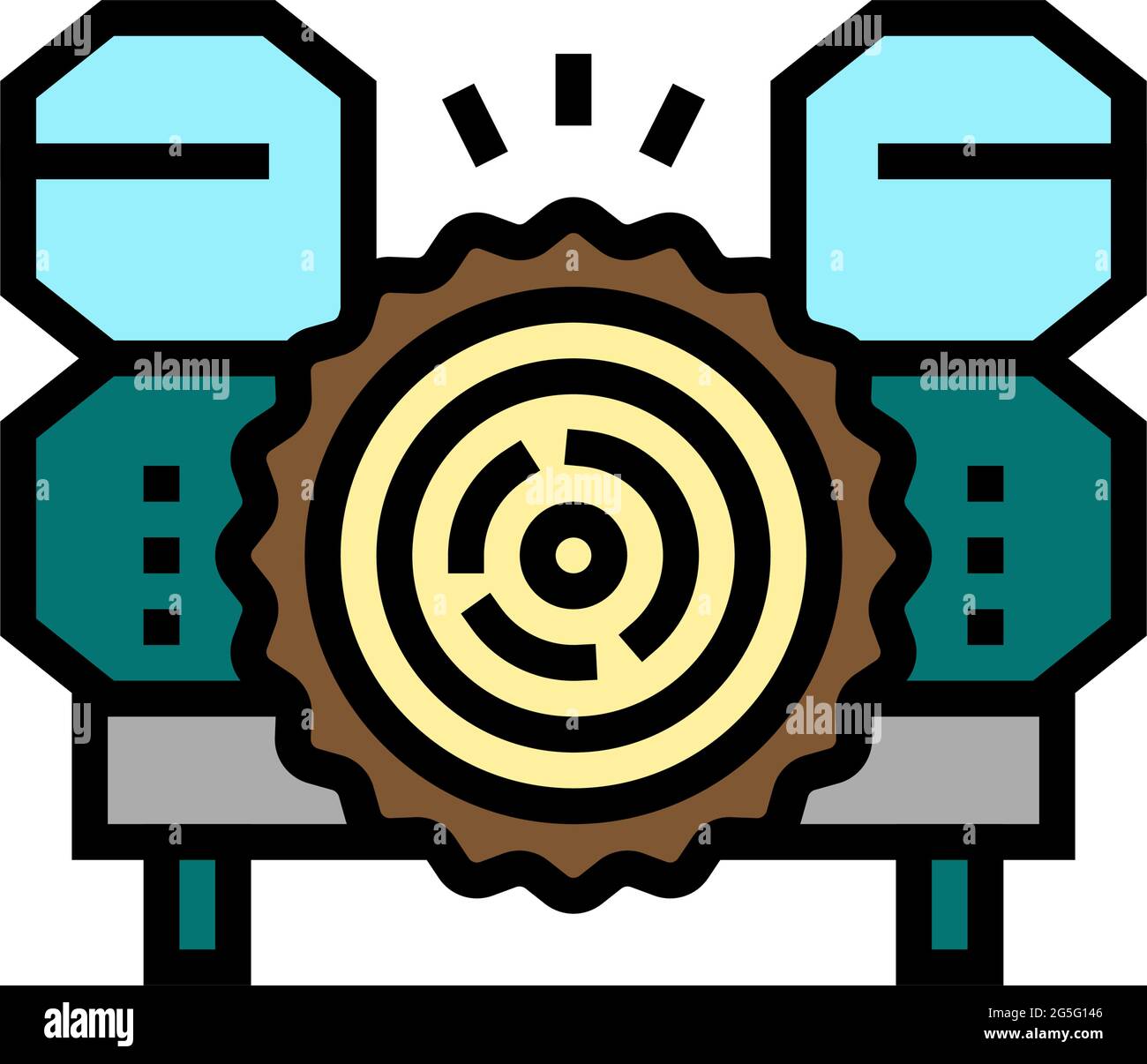 wood timber sawmill machine color icon vector illustration Stock Vector ...