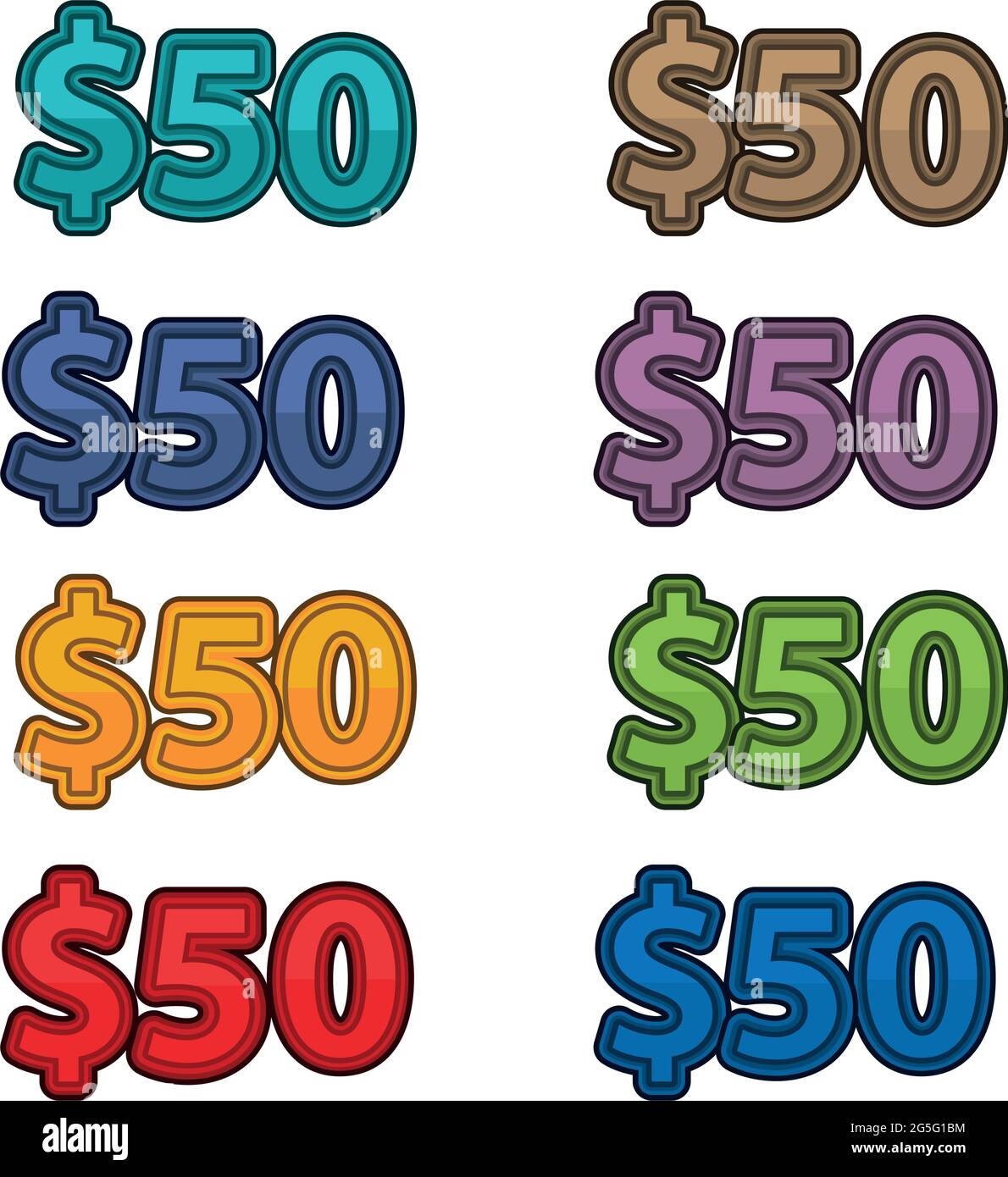 Illustration Vector of price 50 dollars Stock Vector Image & Art - Alamy