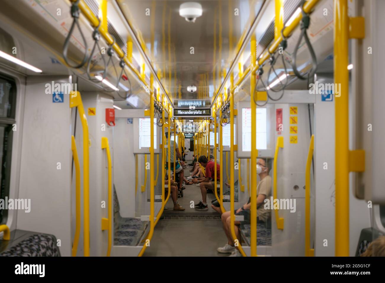 Berlin, Germany - June, 2021: Inside subway train (U-Bahn) in Berlin ...