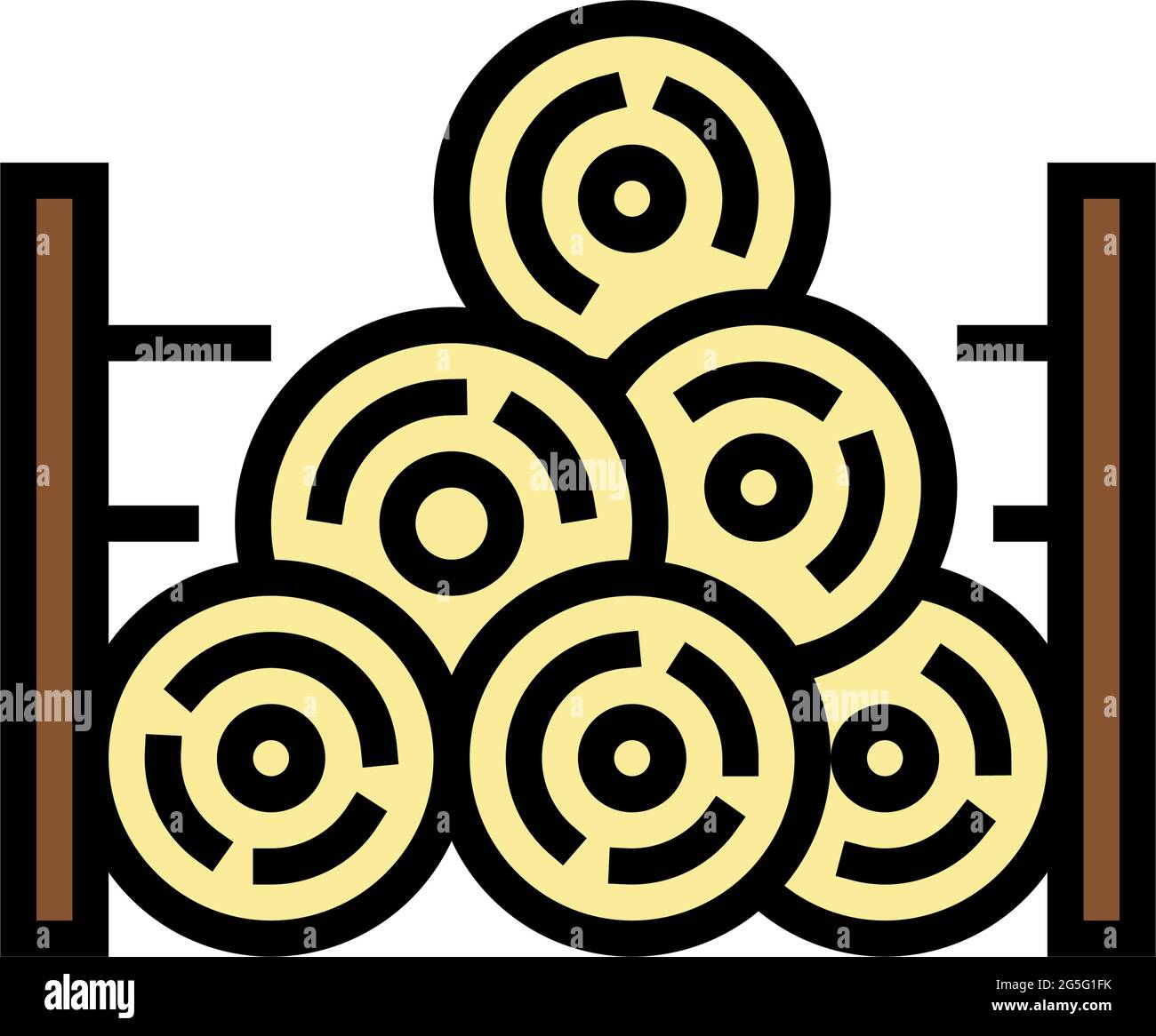 wooden timber storage color icon vector illustration Stock Vector Image ...