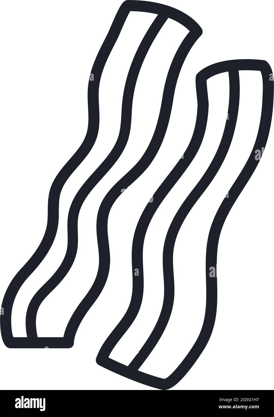 Bacon strips icon. Ham icon. Vector isolated linear icon contour shape ...