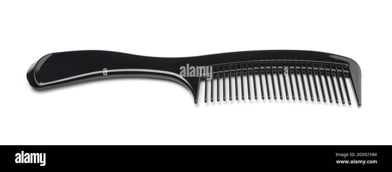 Black plastic comb isolated on white Stock Photo - Alamy