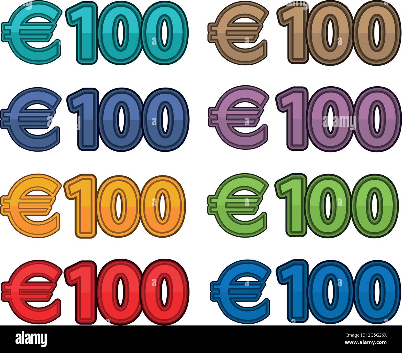 100 euro coin Stock Vector Images - Alamy