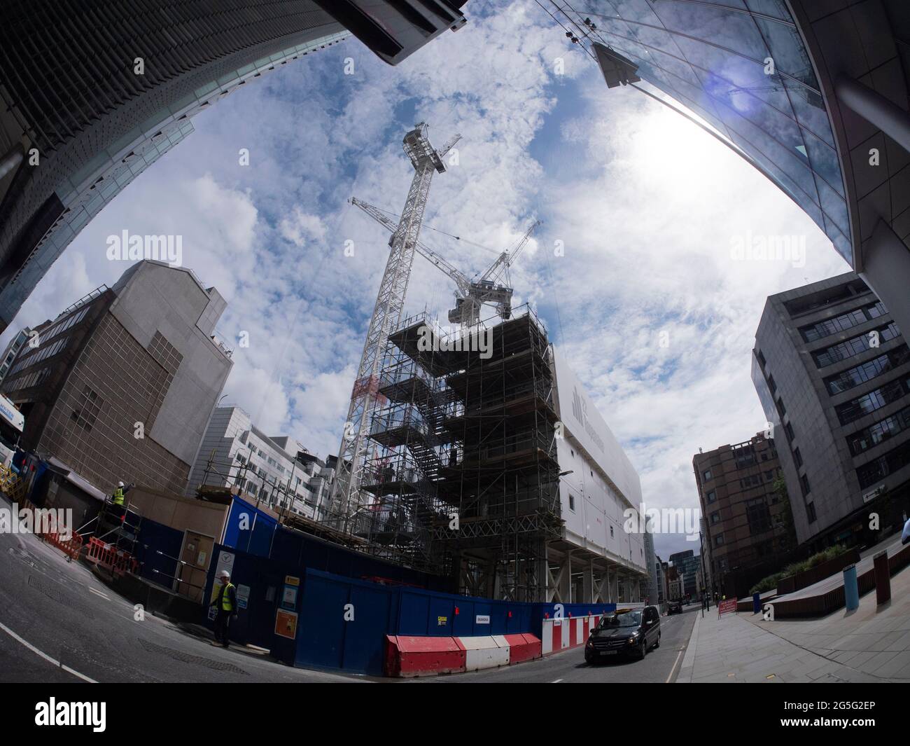 22 Ropemaker street, construction site Stock Photo - Alamy