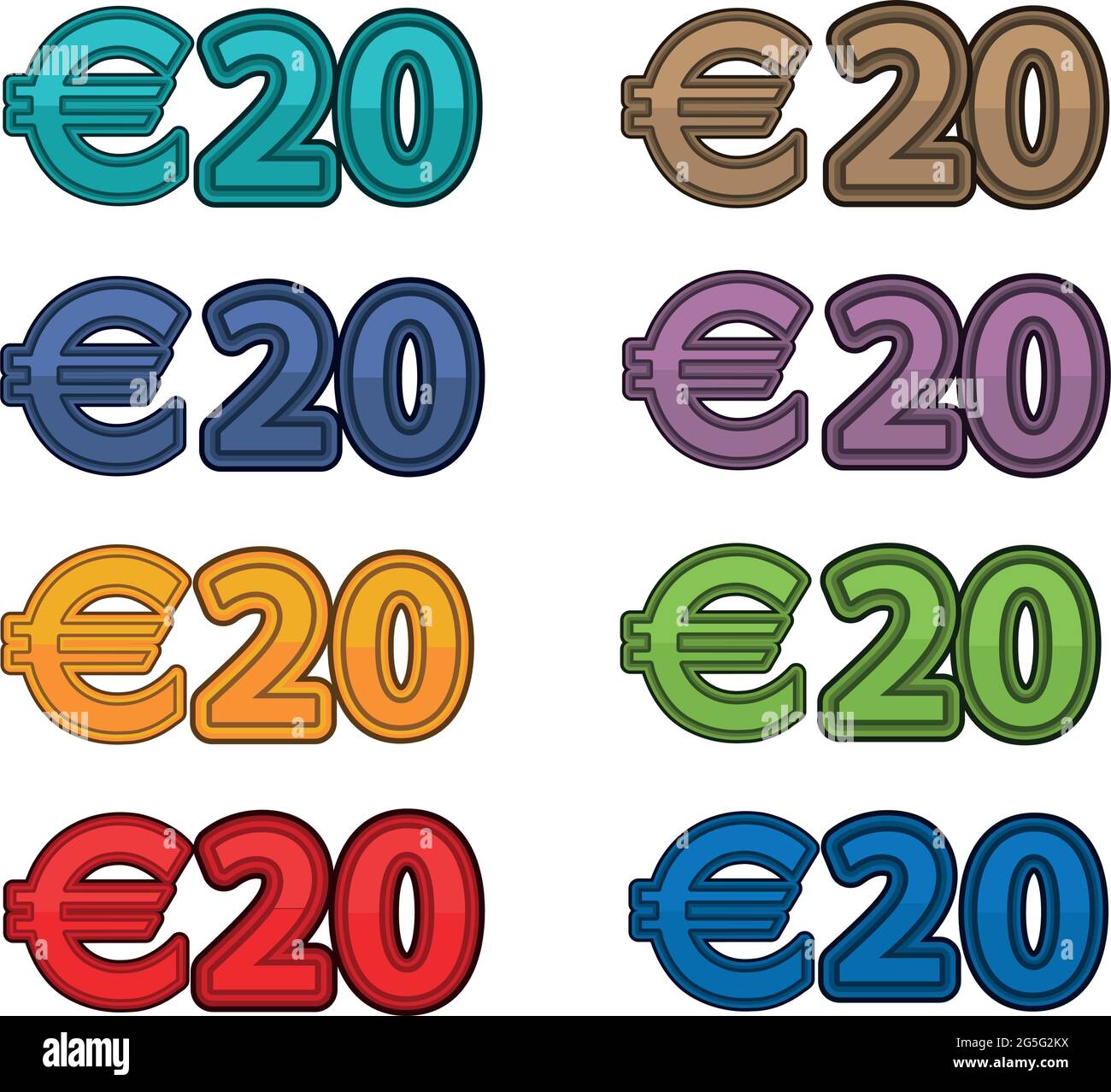 20 euro coin Stock Vector Images - Alamy