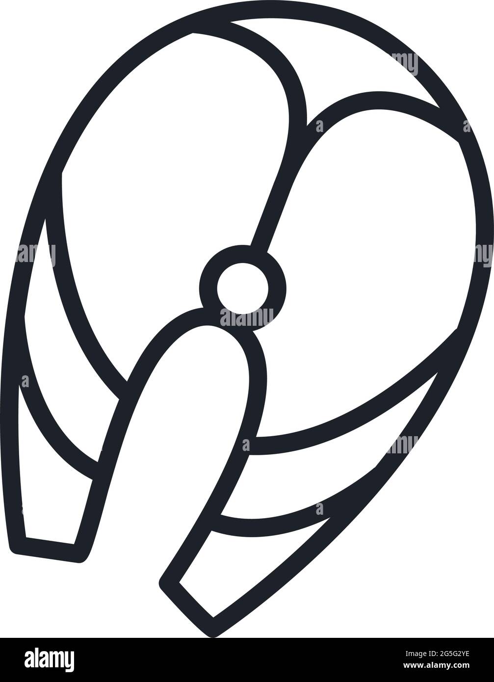 Fish steak icon. Vector isolated linear icon contour shape outline ...