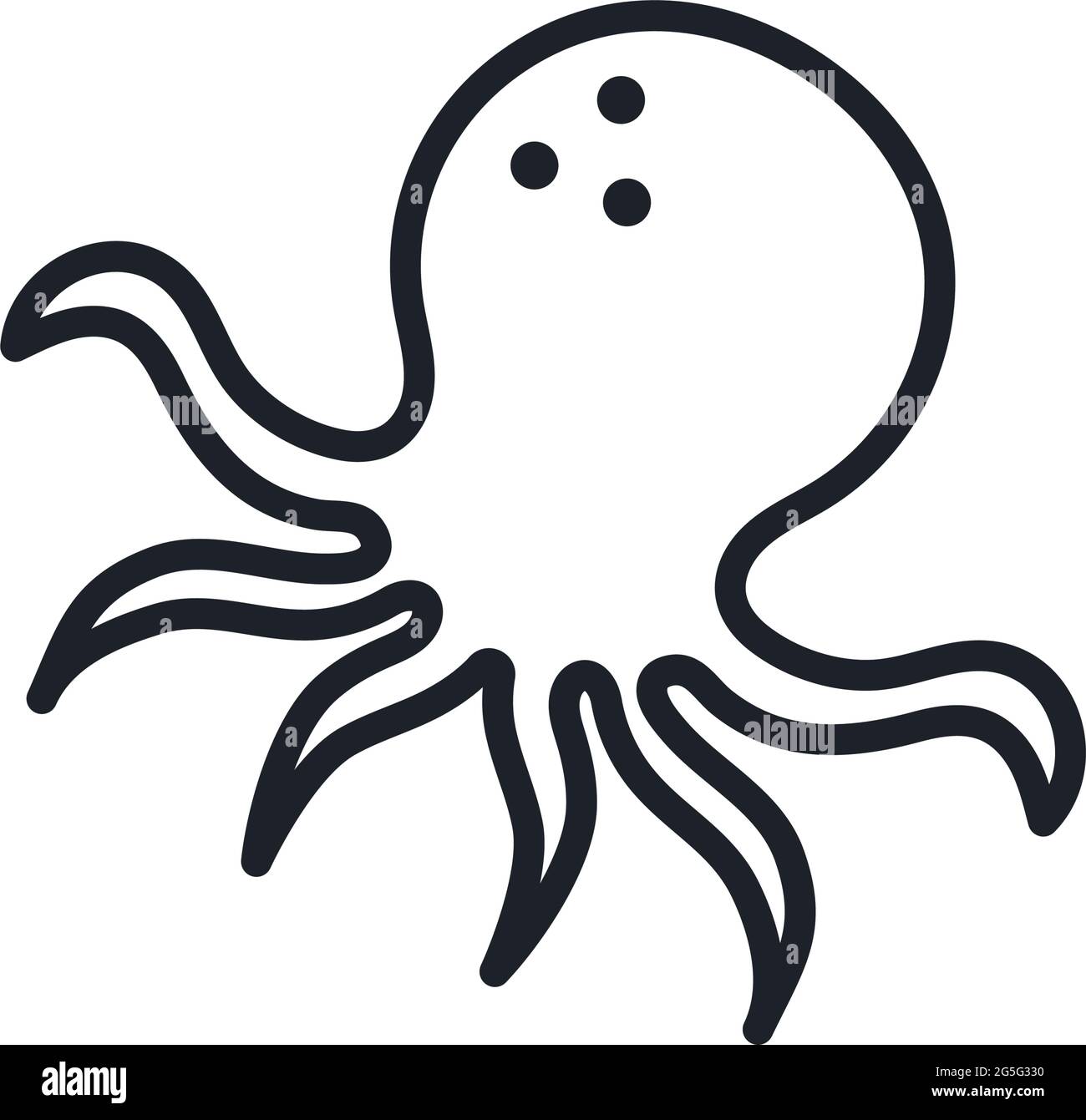 Octopus icon. Vector isolated linear icon contour shape outline. Thin ...