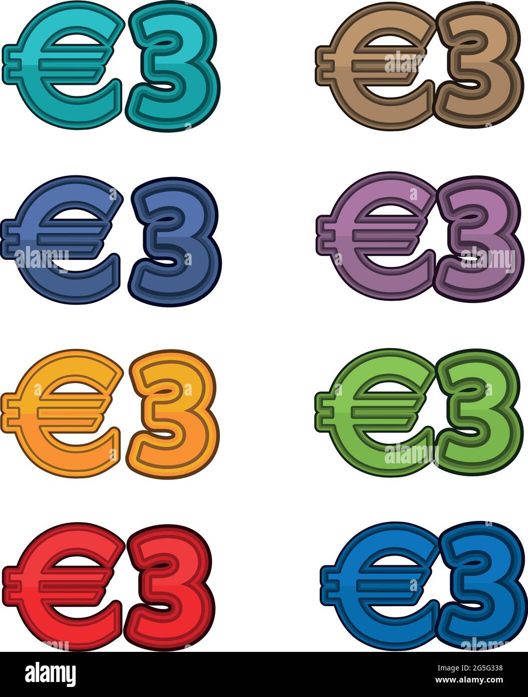 3 euro coin Stock Vector Images - Alamy