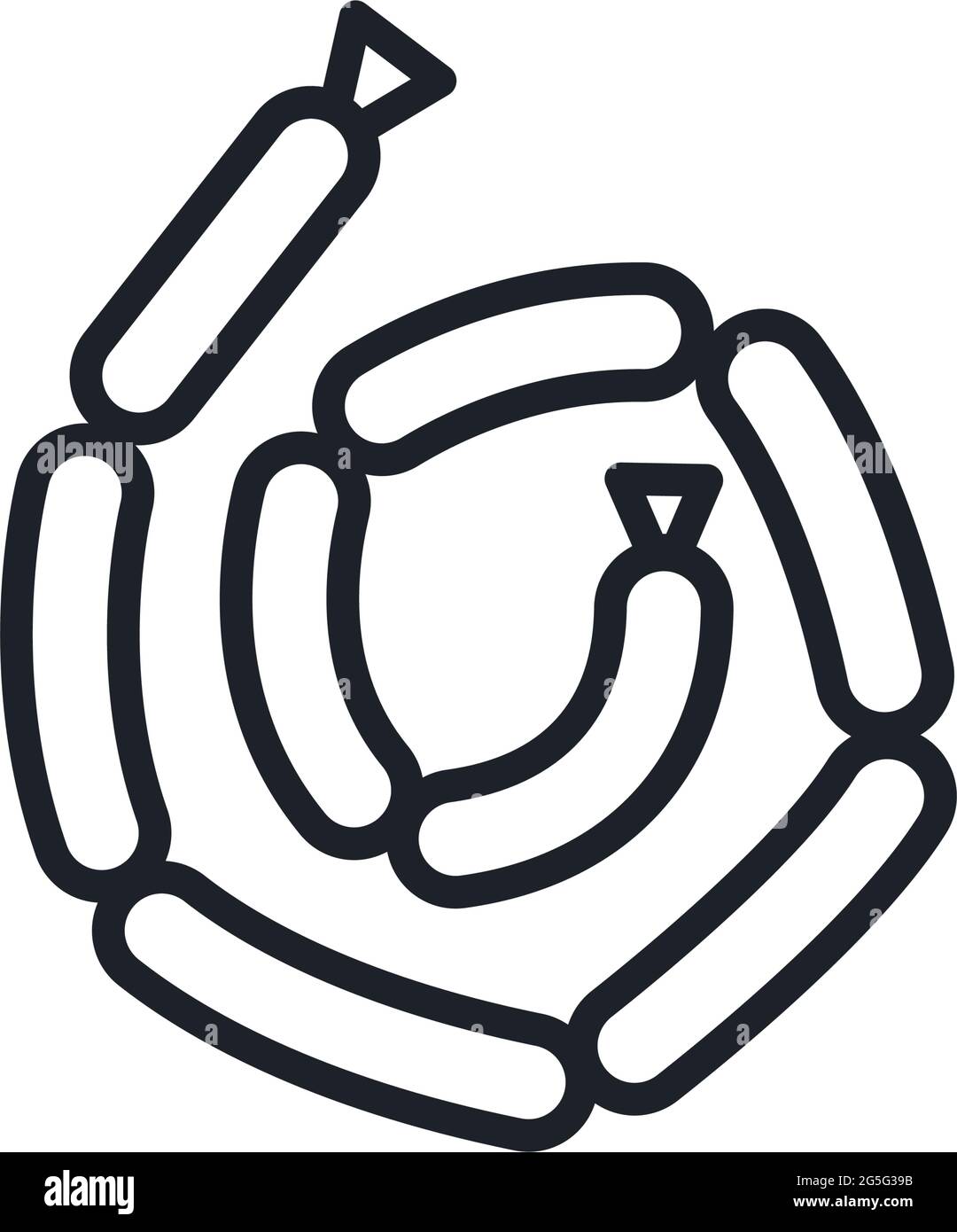 Sausages icon. Vector isolated linear icon contour shape outline. Thin ...