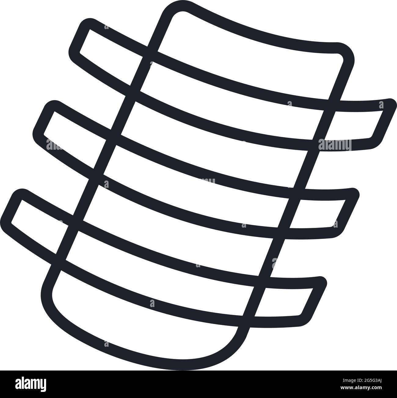 Ribs icon. Vector isolated linear icon contour shape outline. Thin line ...