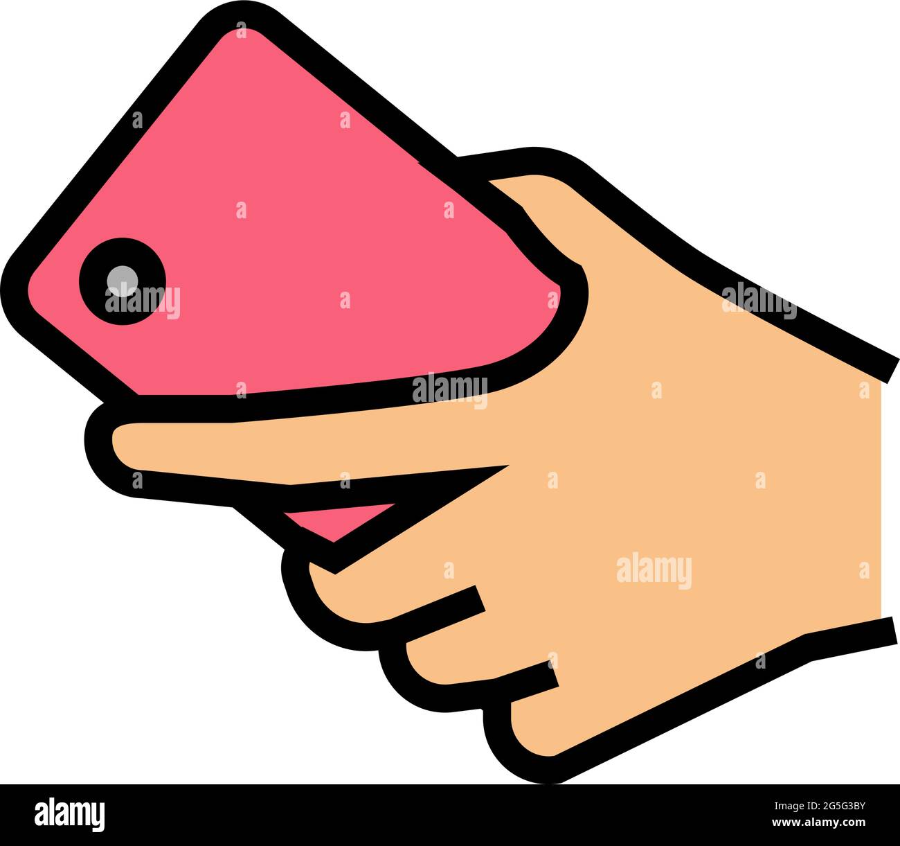hand carrying smartphone color icon vector illustration Stock Vector ...