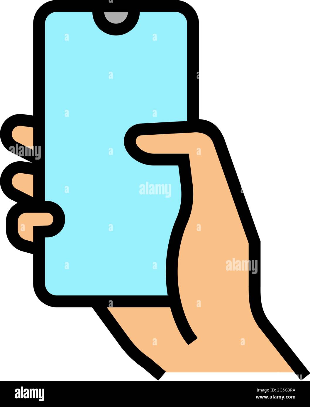 finger swiping on phone screen color icon vector illustration Stock ...