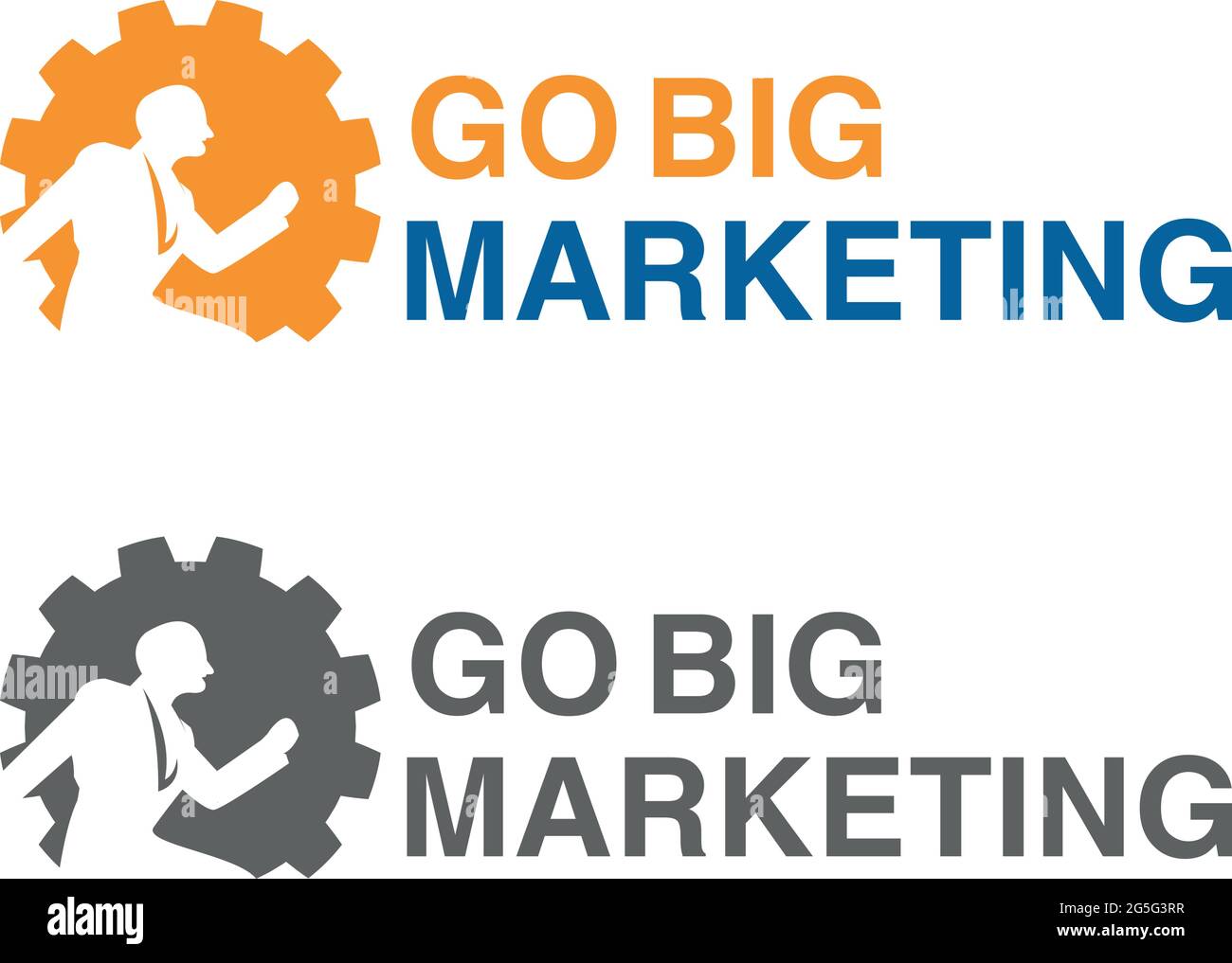 Go big marketing with Office Worker. Flat vector illustration on white ...