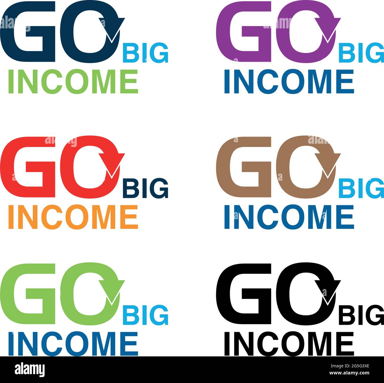 Go big income with arrow icon. Flat vector illustration on white ...
