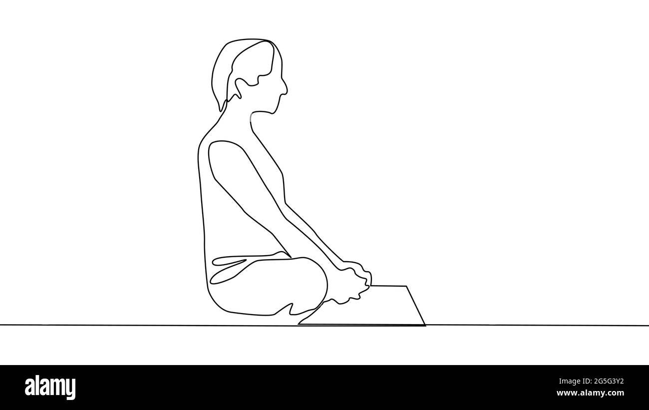 Yoga, woman, man practices yoga while sitting in the lotus position ...