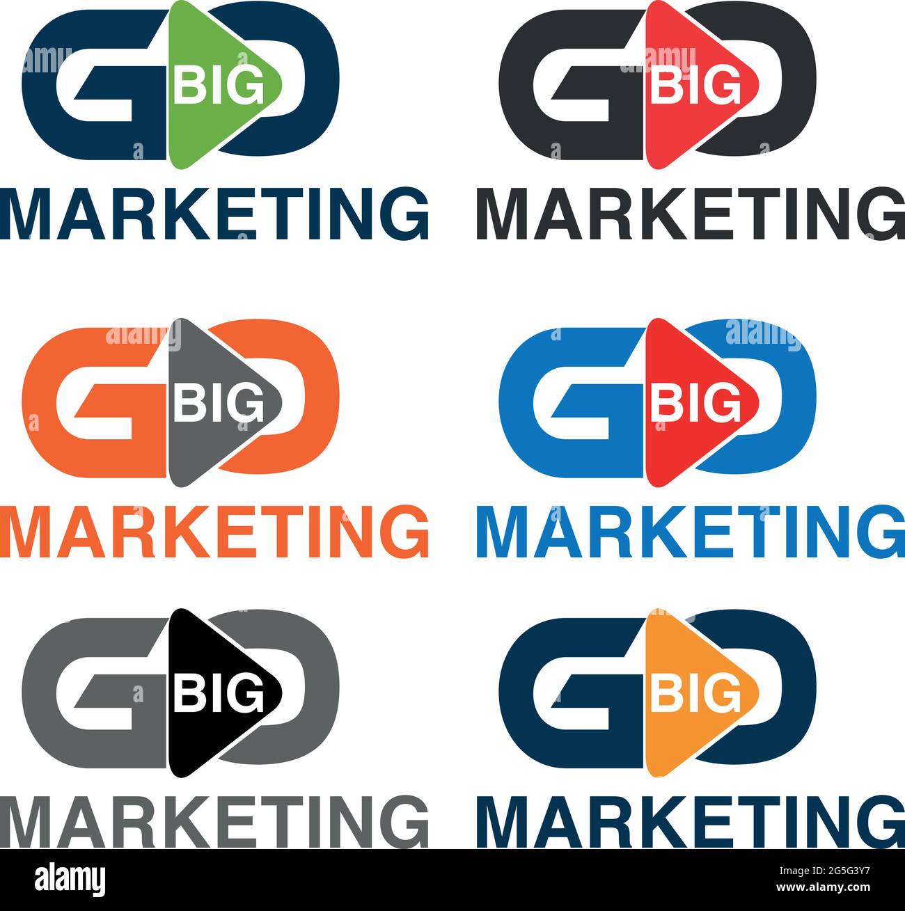 Go big marketing with triangle icon. Flat vector illustration on white ...
