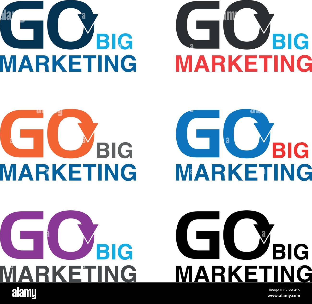 Go big marketing with arrow icon. Flat vector illustration on white ...