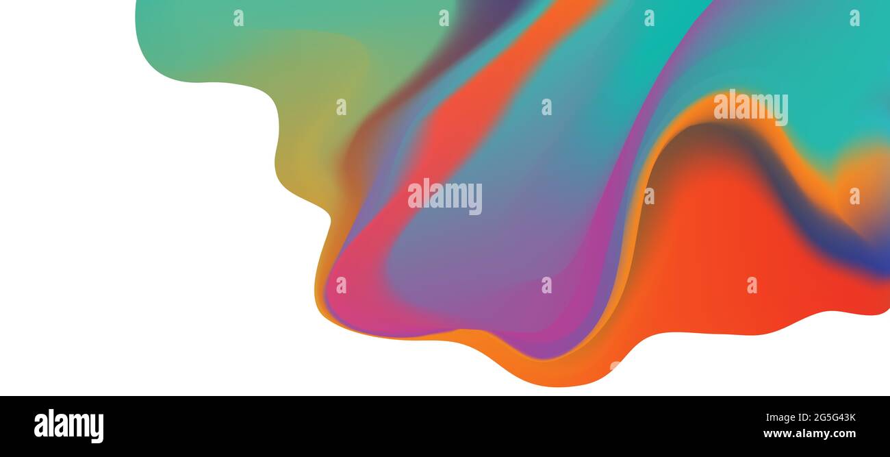 Web header background design with liquid green and turquoise paint flow ...