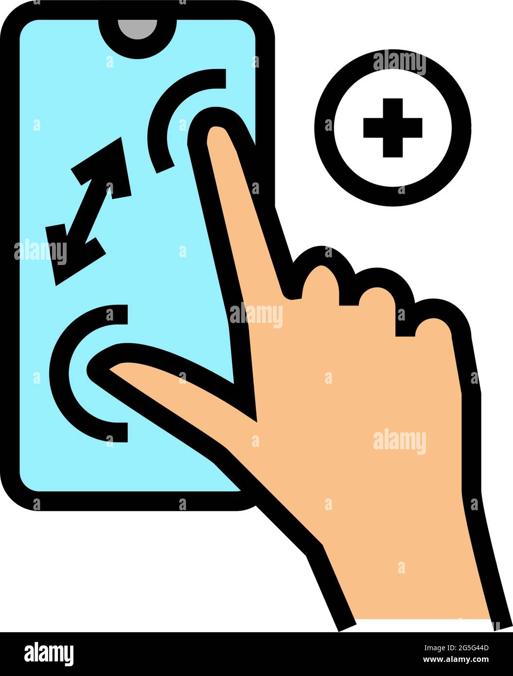 zoom in gesture phone screen color icon vector illustration Stock ...