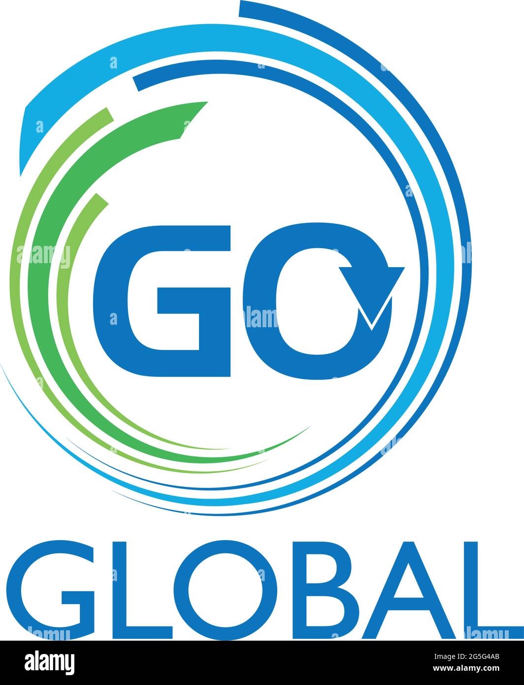 Go global vector with abstract circle. Vector illustration on white ...