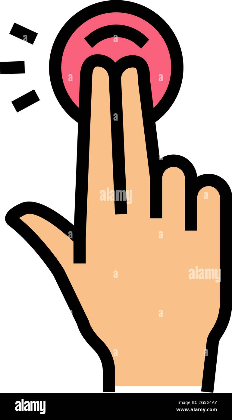 double tap with fingers on smartphone screen color icon vector ...