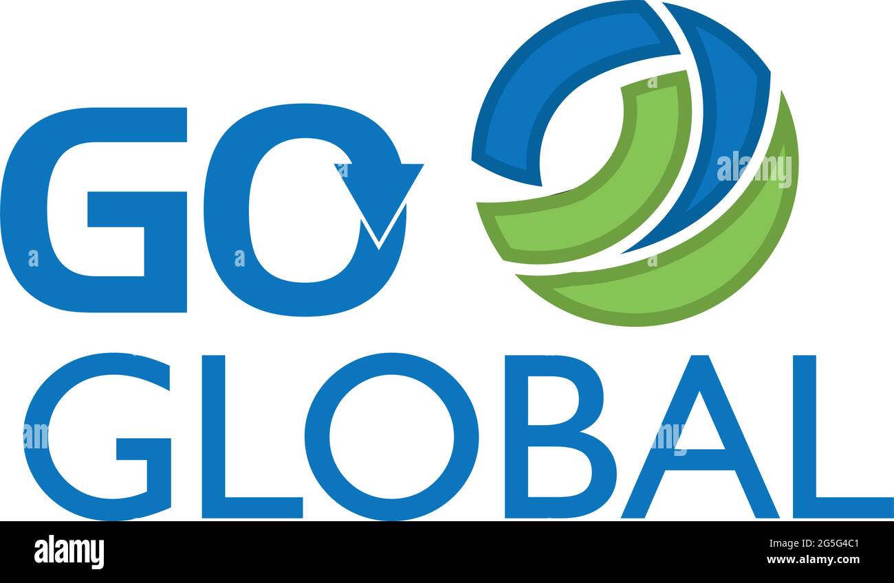 Go global vector with abstract circle. Vector illustration on white ...