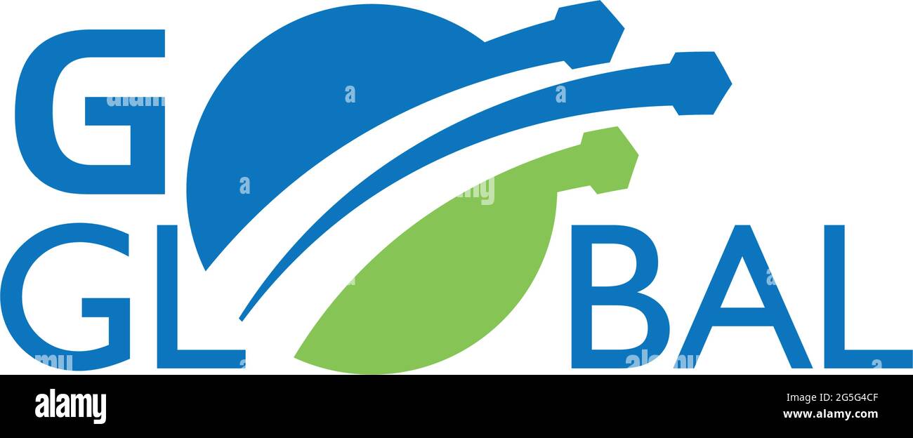 Go global vector with abstract circle. Vector illustration on white ...